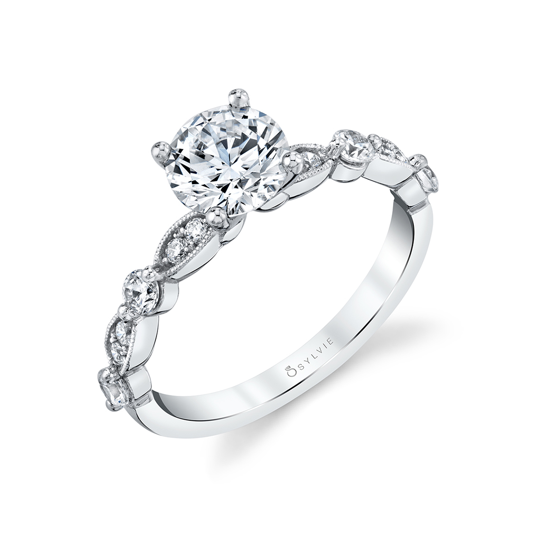 Sylvie Collection White Gold Diamond Engagement Ring. Arthur's Jewelers ...